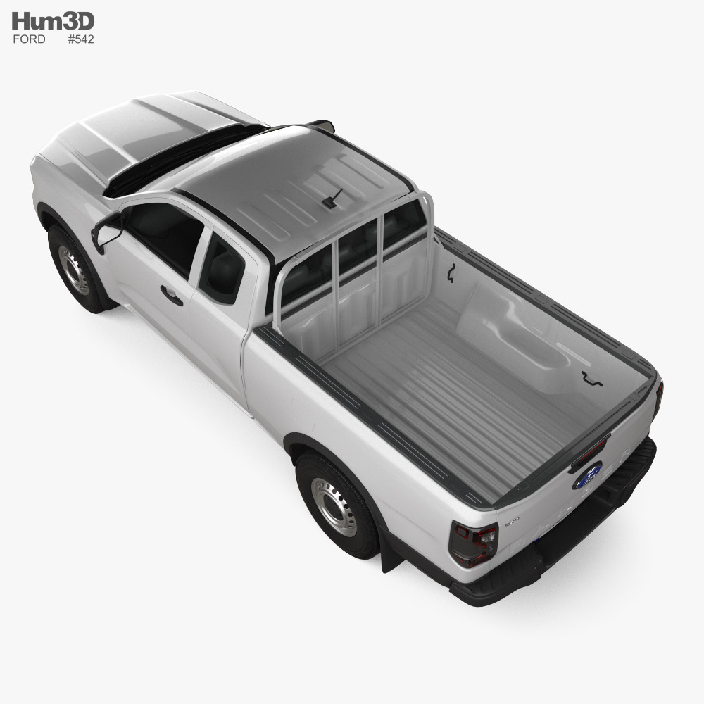 Ford Ranger Extended Cab XL 2025 3D 모델 - 다운로드 픽업 트럭 on 3DModels.org