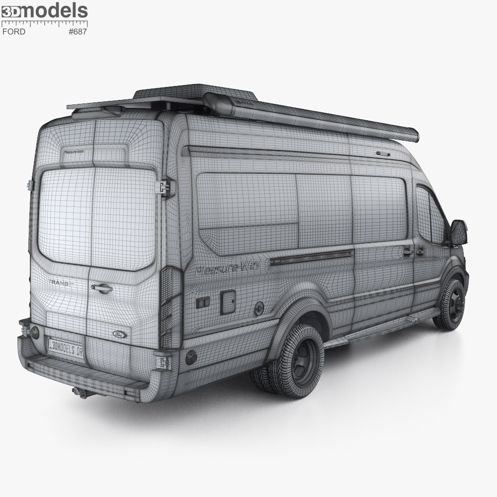 Ford Transit Pleasure-Way Ontour 2026 3D model - Download Van on ...