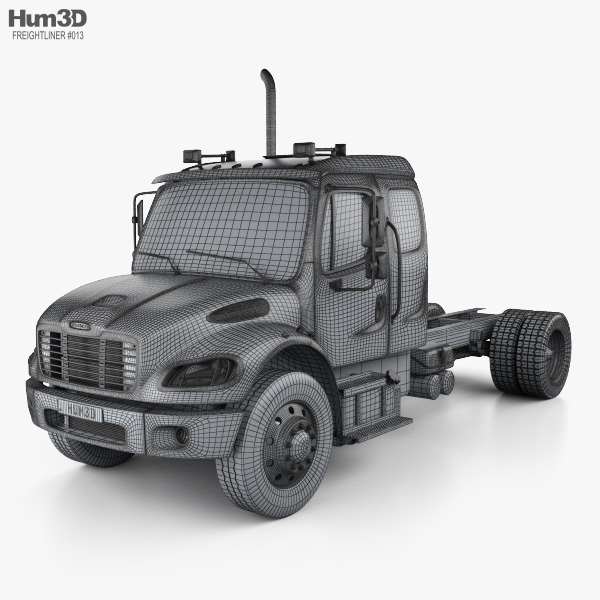 Freightliner M2 Extended Cab Chassis Truck 2017 3D model - Download ...