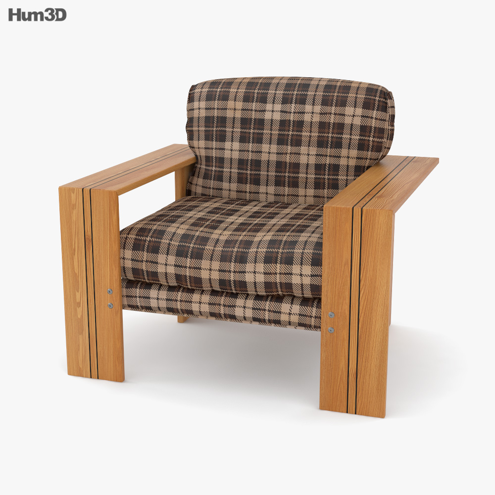 Afra and Tobia Scarpa Artona Lounge chair 3D model - Download Armchair ...