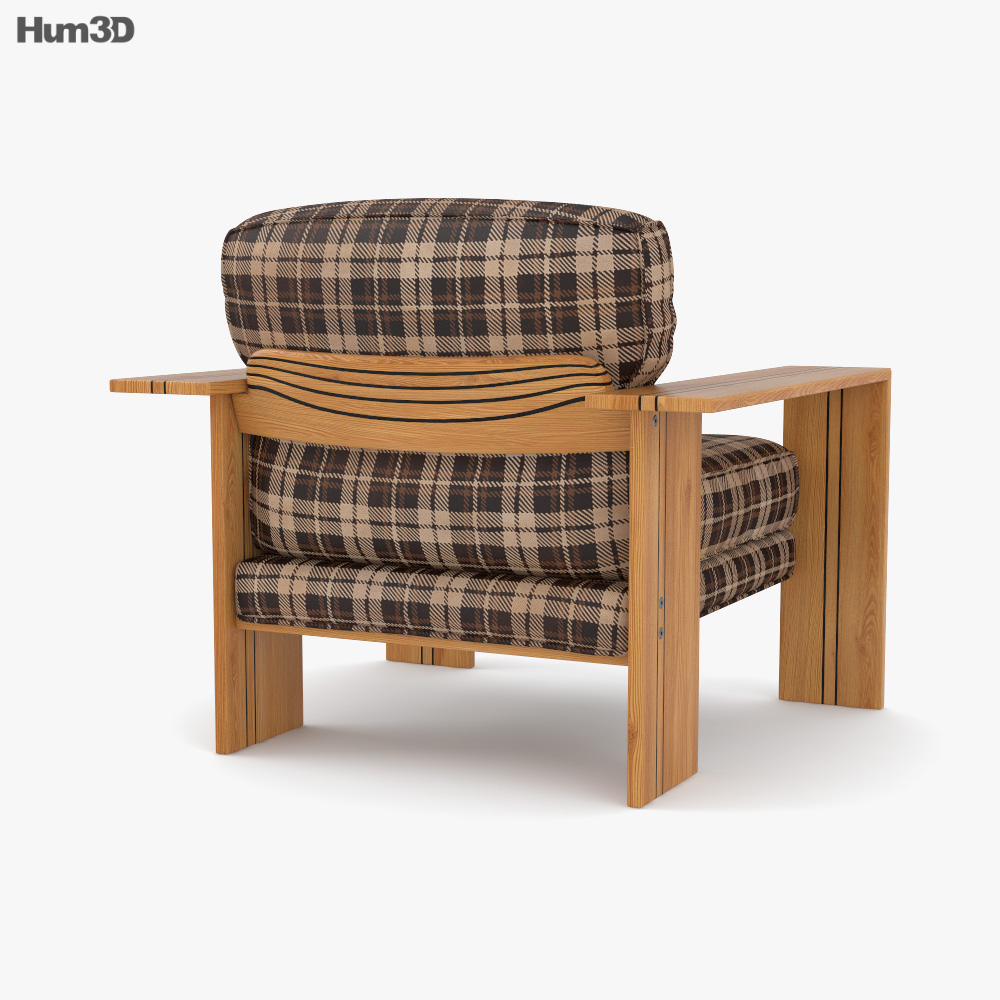 Afra and Tobia Scarpa Artona Lounge chair 3D model - Download Armchair ...