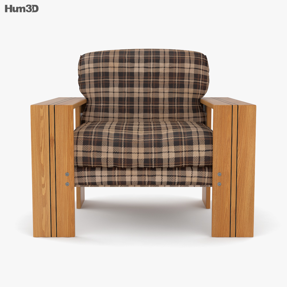 Afra and Tobia Scarpa Artona Lounge chair 3D model - Download Armchair ...
