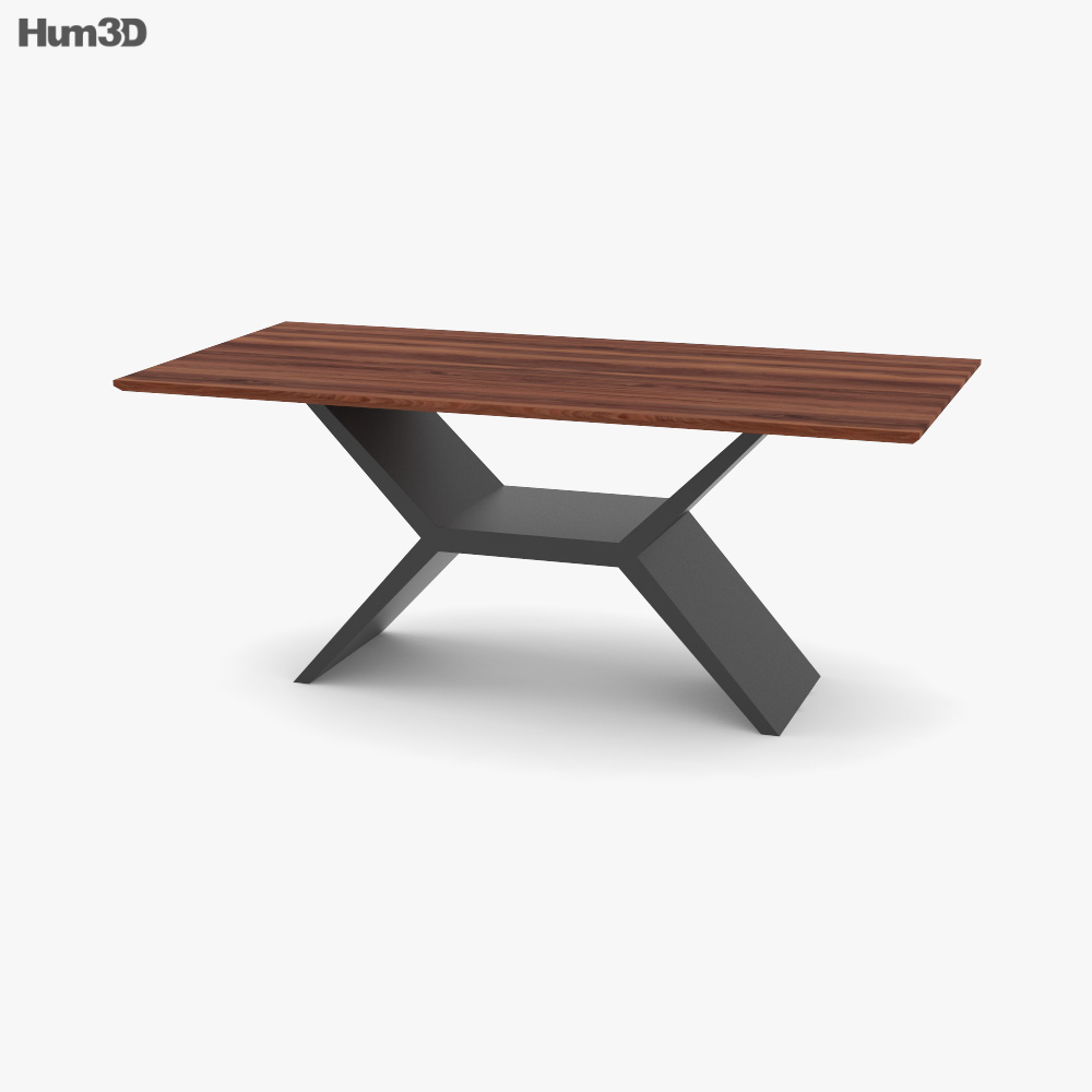 Arhaus Jacob Esstisch Mit Holzplatte 3D-Modell - Herunterladen Tisch an ...