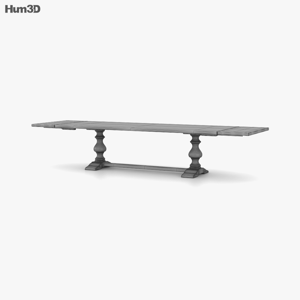 Arhaus Tuscany Extension Dining Table 3D model - Download Table on ...