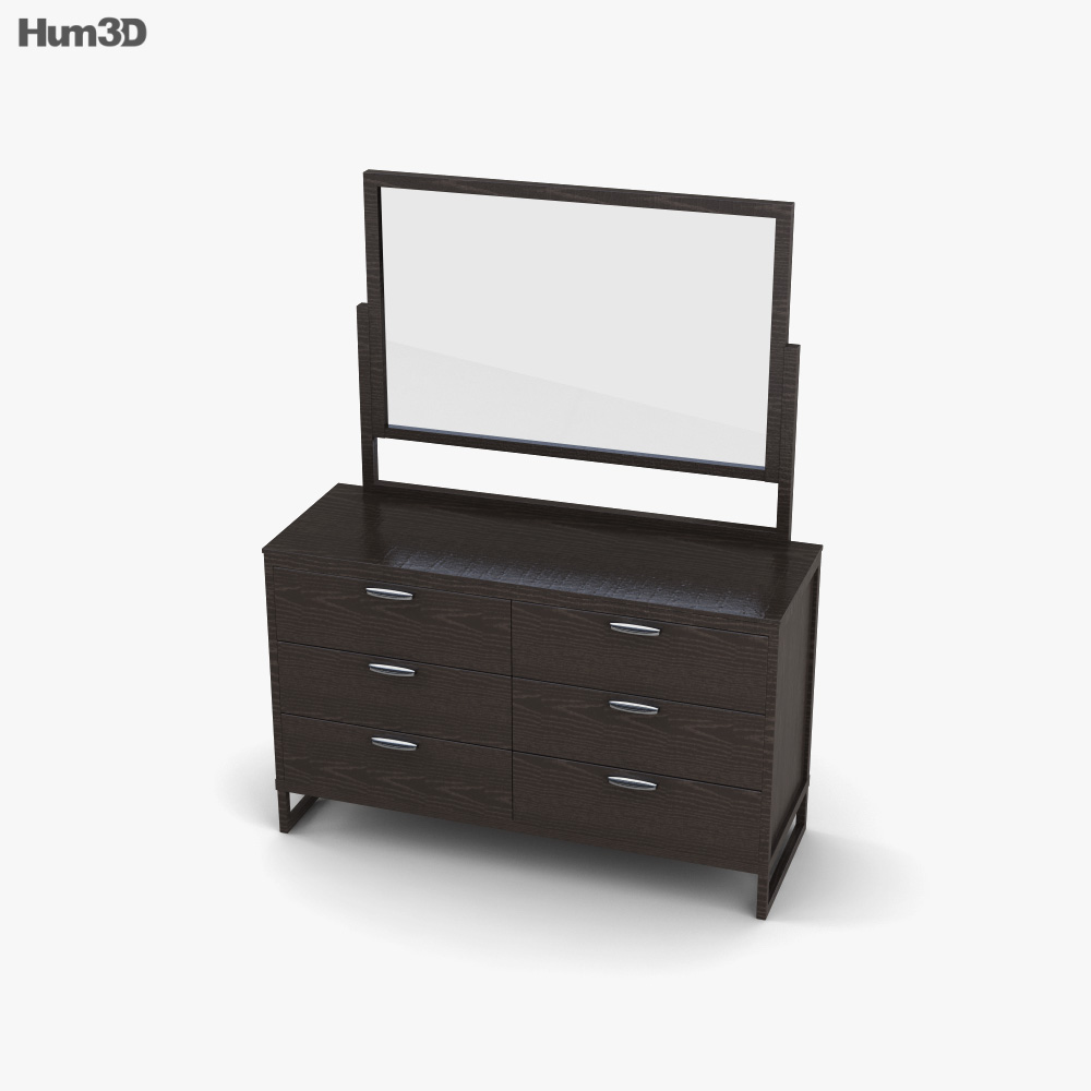 Ashley Sonya Dresser & mirror 3D model - Download Chest of drawers on ...