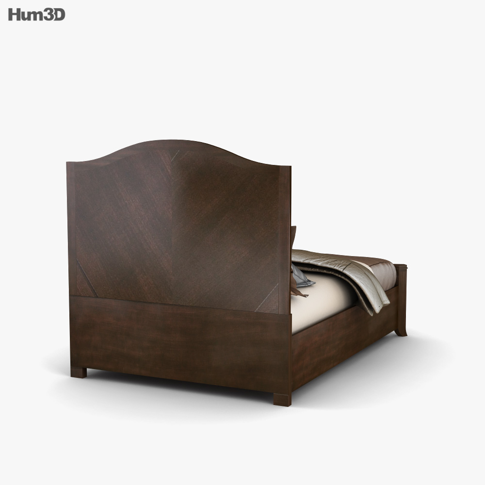 Cama Trineo Queen Ashley Ashlyn Con Cabecero Curvado Modelo 3D ...