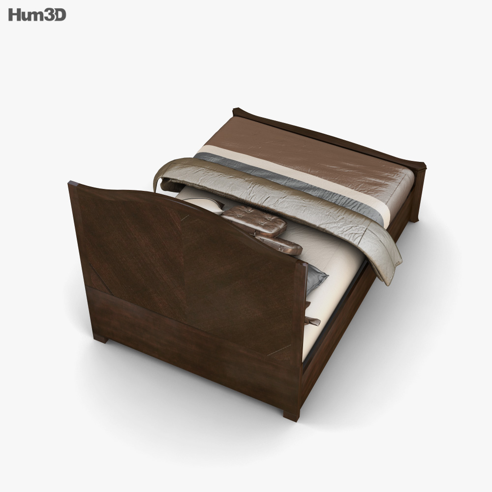 Cama Trineo Queen Ashley Ashlyn Con Cabecero Curvado Modelo 3D ...