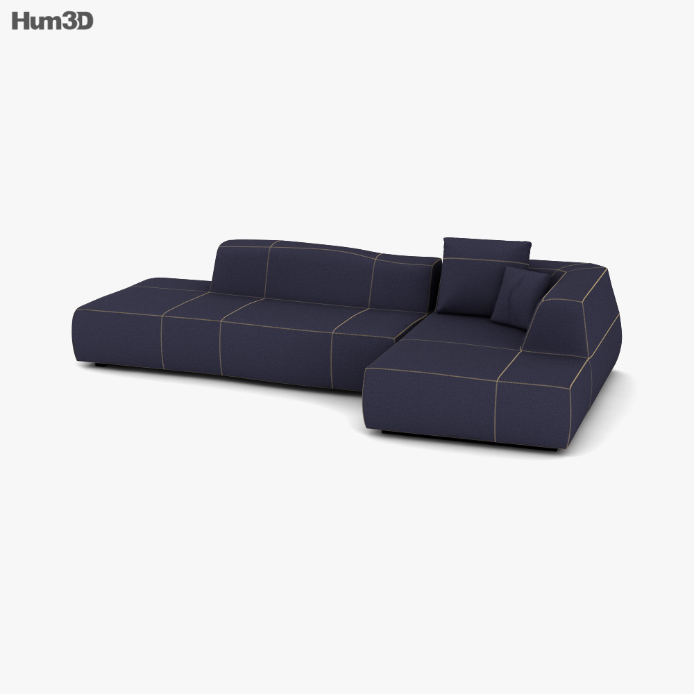 B and B Bend Sofa 3D model - Download Sofa on 3DModels.org