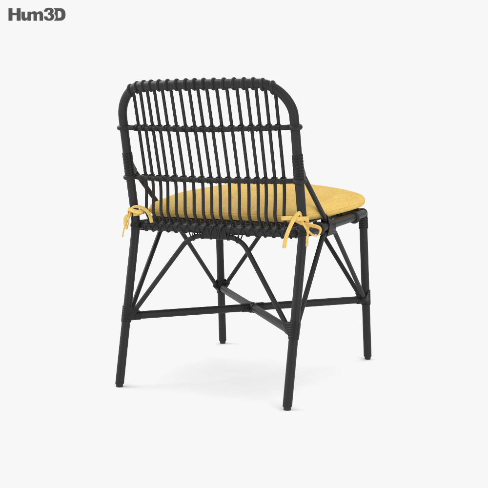 Silla de Junco con Cojín Amarillo Modelo 3D - Descargar Silla activado ...
