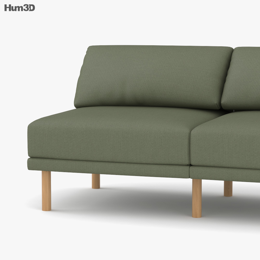 Двосекційний Диван Burrow Range із Зеленою Оббивкою 3D модель - Скачати ...
