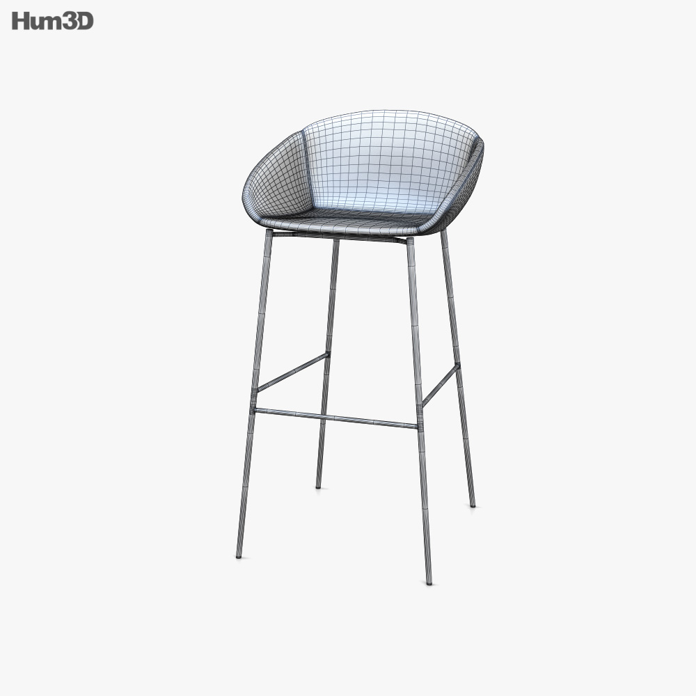 Calligaris Love High Bar stool 3D model - Download Dynamic Price on ...