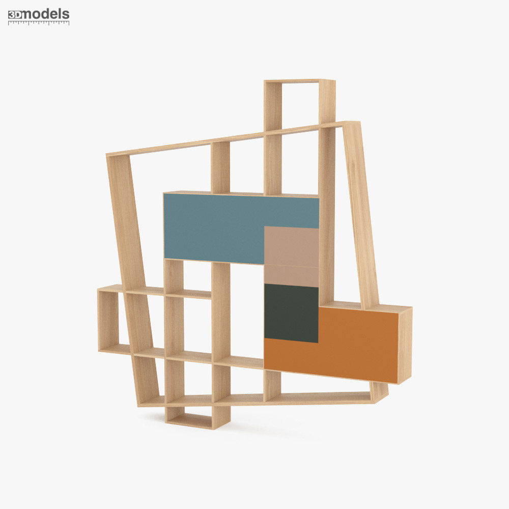Drugeot Manufacture Frisco Bookcase 3D model - Download Shelving on ...