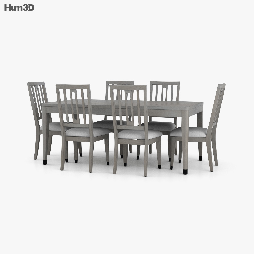 Classic Dining Set 3D model - Download Table on 3DModels.org