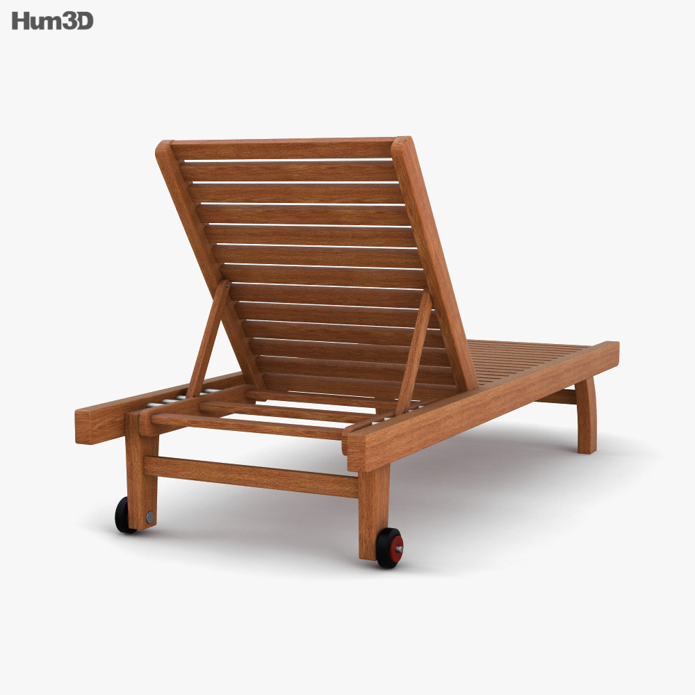 Wooden Beach chair 3D model - Download Sofa on 3DModels.org