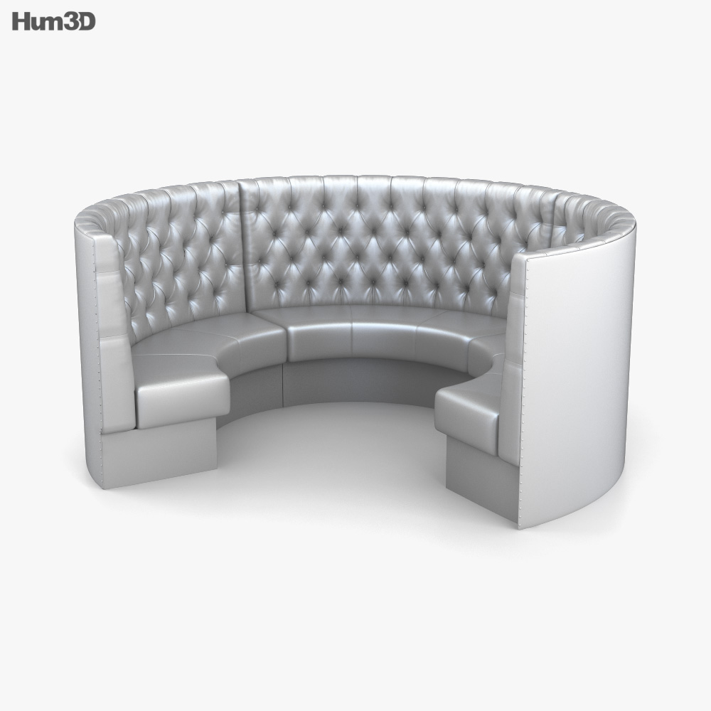 Round Booth Restaurant Seating 3D model - Download Sofa on 3DModels.org