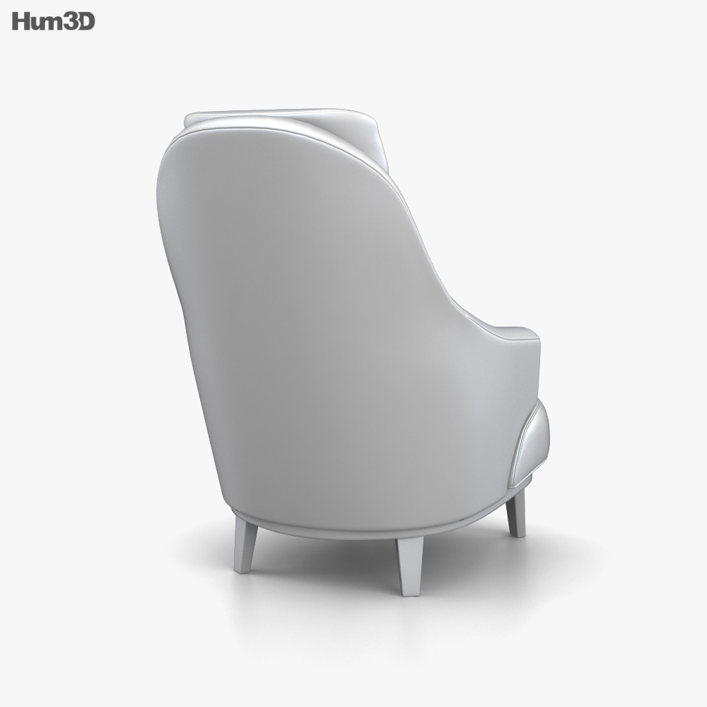 Sillón Bellini de Alto Respaldo Con Tapizado Bicolor Modelo 3D ...