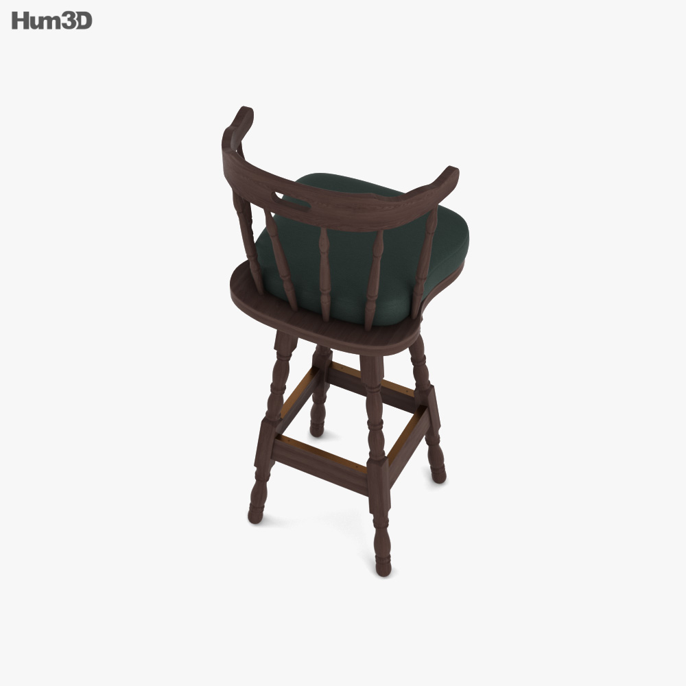 Taburete de Bar Captain Con Cojín Verde Modelo 3D - Descargar Silla ...