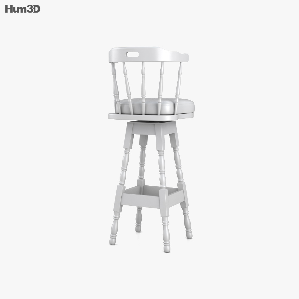 Taburete de Bar Captain Con Cojín Verde Modelo 3D - Descargar Silla ...