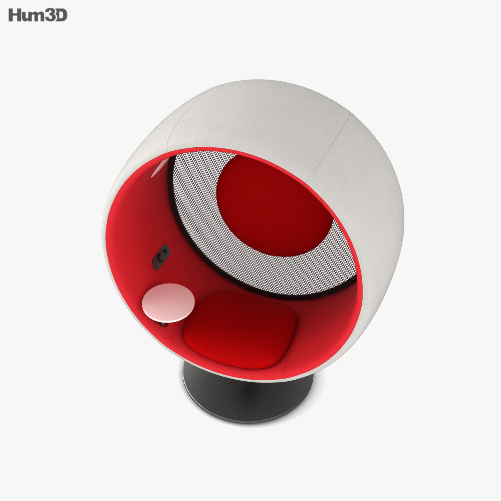 Pod Sonic Chair en Rojo y Blanco Modelo 3D - Descargar Sillón activado ...