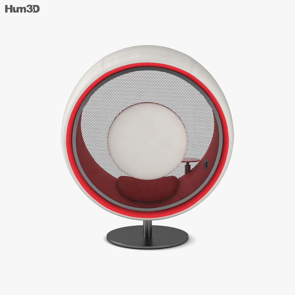 Pod Sonic Chair en Rojo y Blanco Modelo 3D - Descargar Sillón activado ...