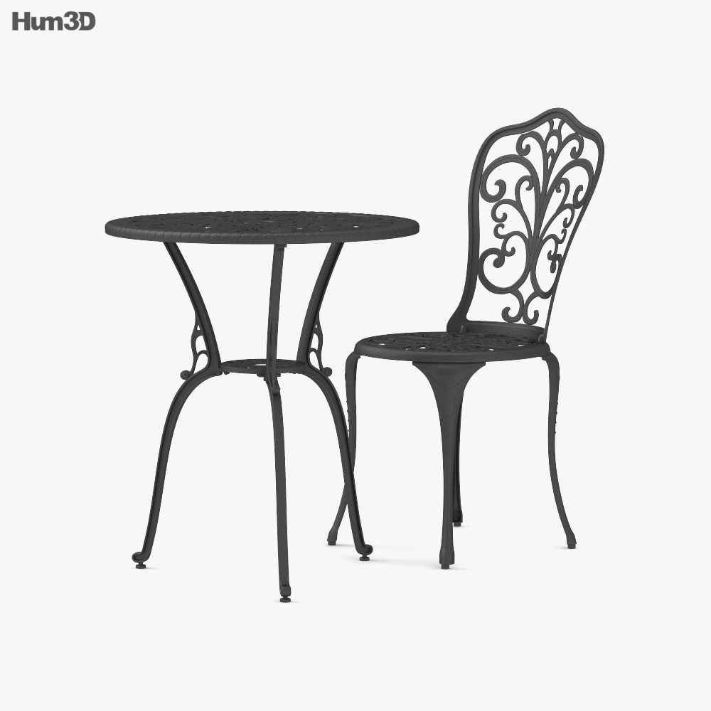 Garden Cast Iron table and chair 3D model - Download Table on 3DModels.org