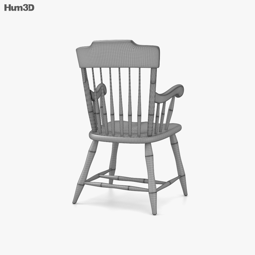 Harvard Captain Chair 3D model - Download Chair on 3DModels.org