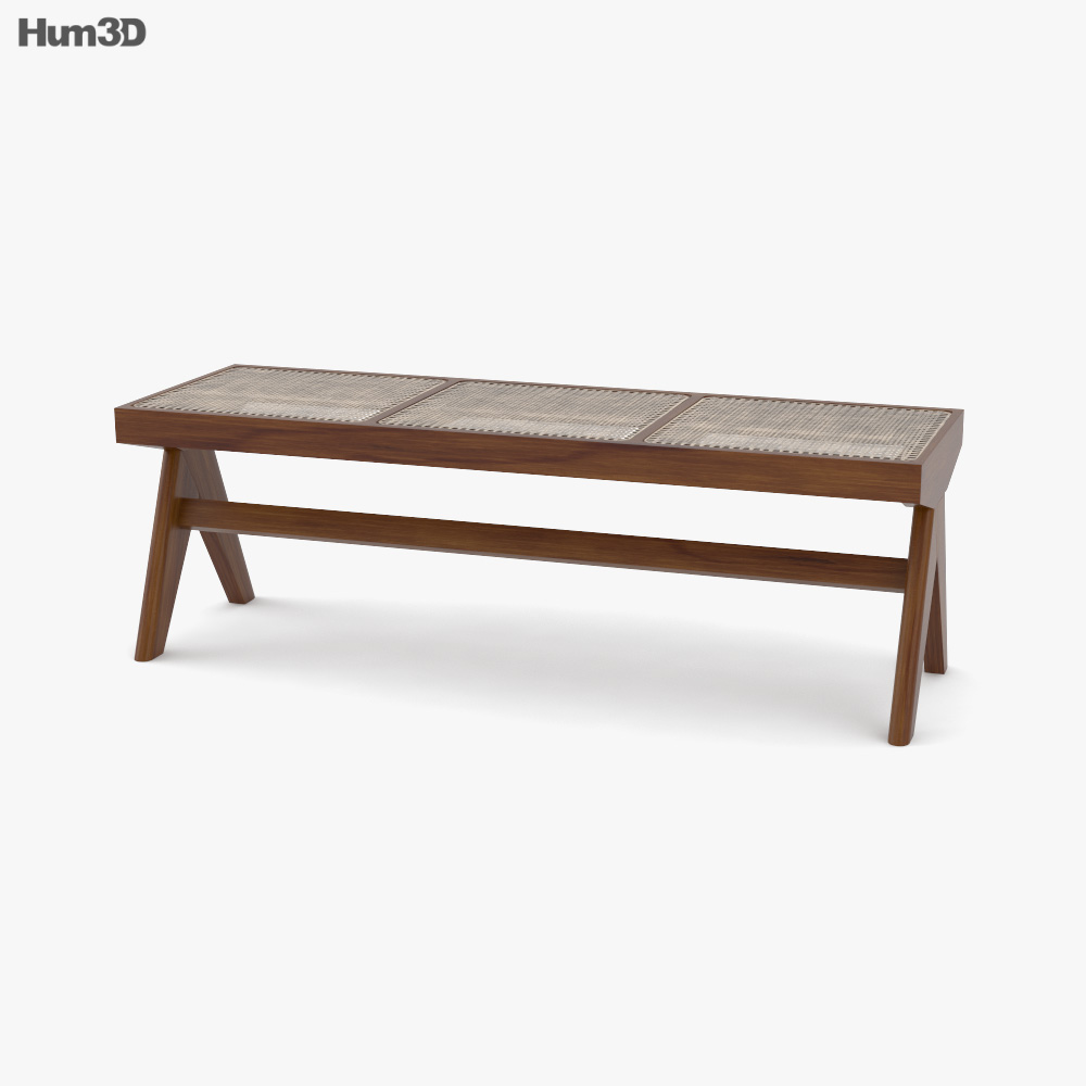 Pierre Jeanneret Cane Bench 3D model - Download Bench on 3DModels.org