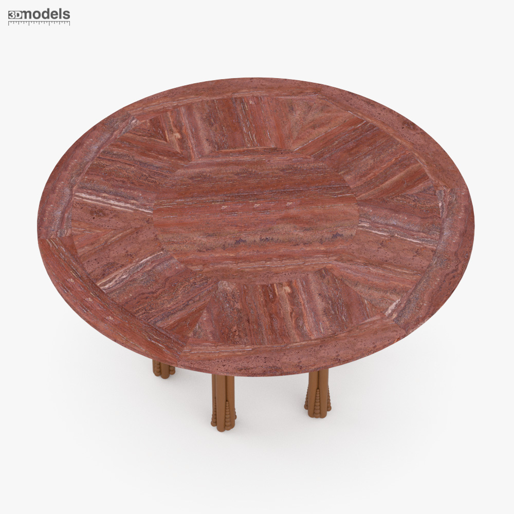 Octopus Round Dining table with Travertine Top by Laura Gonzalez 3D ...