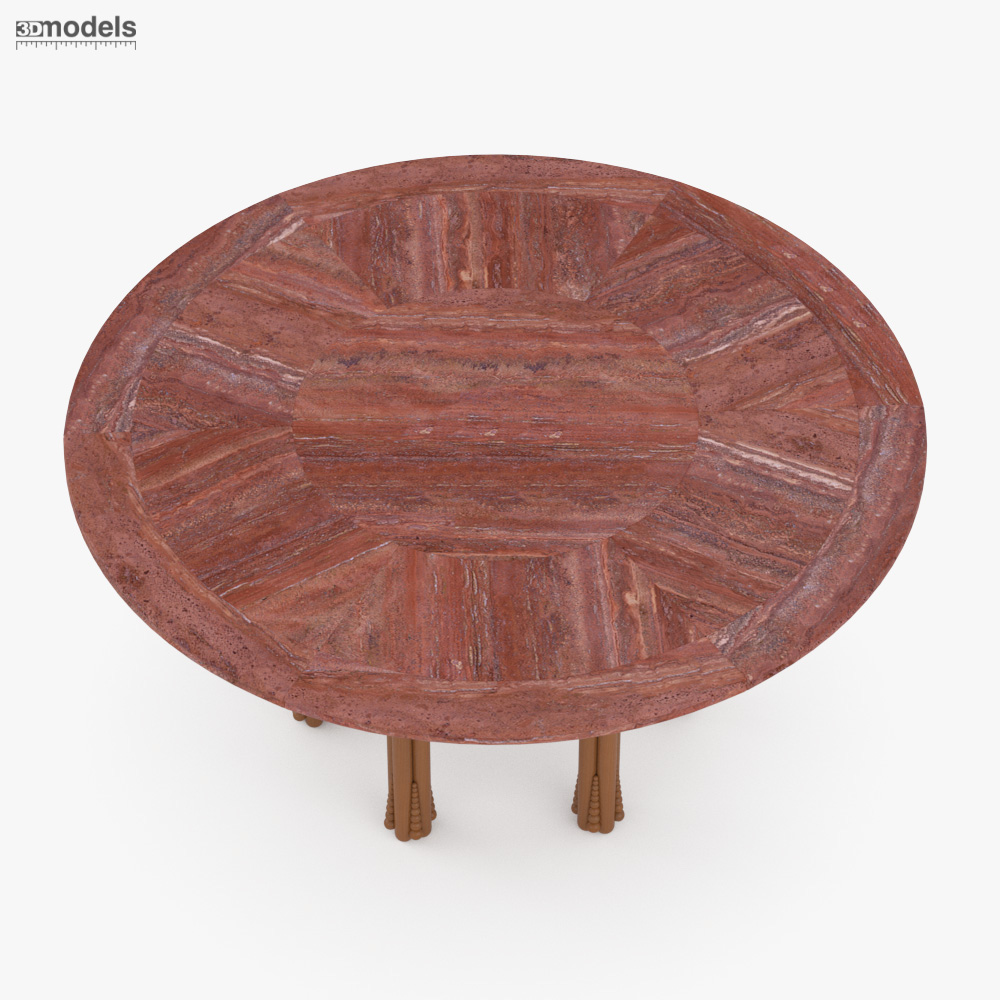 Octopus Round Dining table with Travertine Top by Laura Gonzalez 3D ...