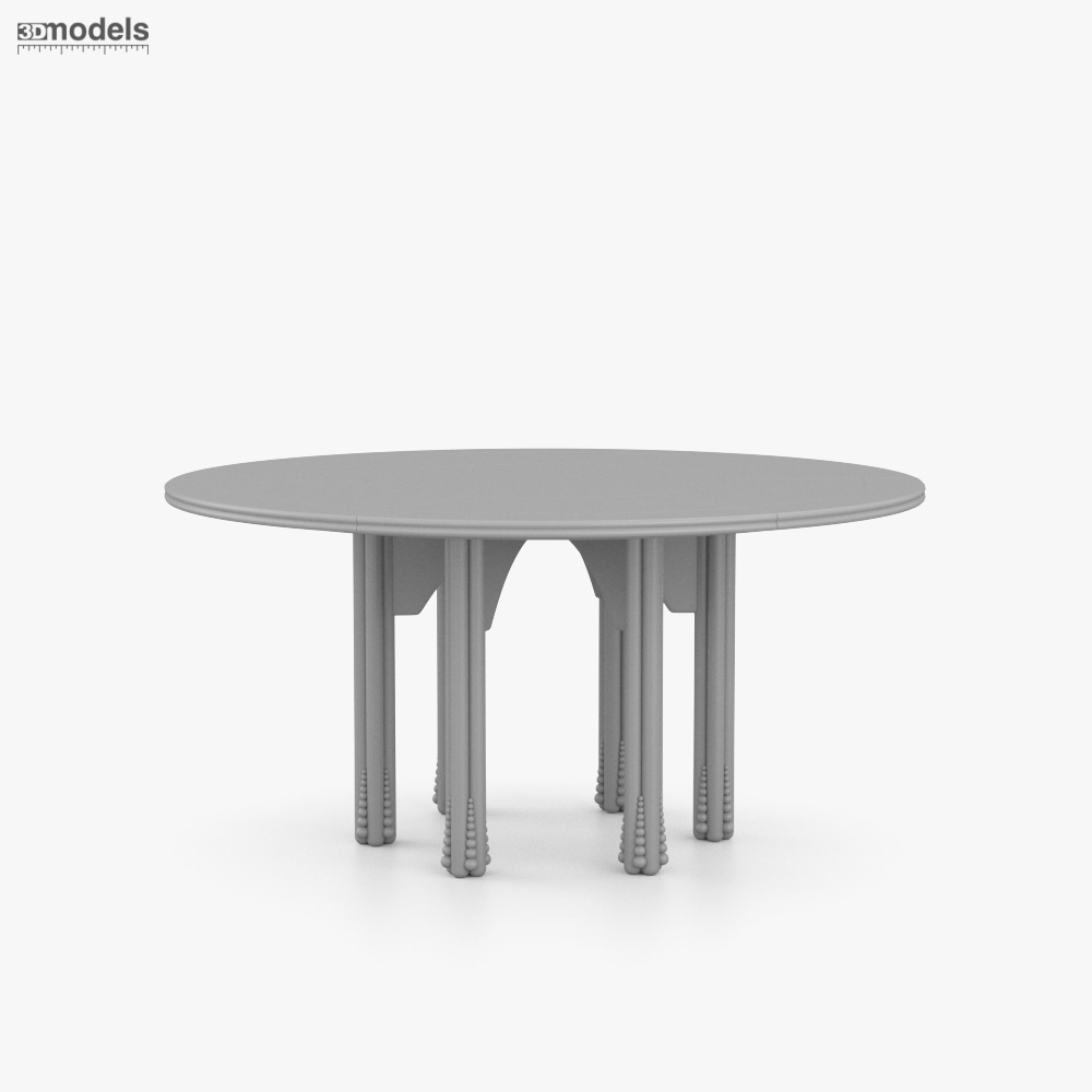 Octopus Round Dining table with Travertine Top by Laura Gonzalez 3D ...