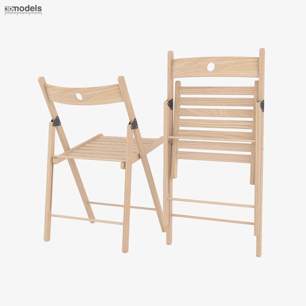 Ikea Frosvi Folding Chair Beech 3D model - Download Chair on 3DModels.org