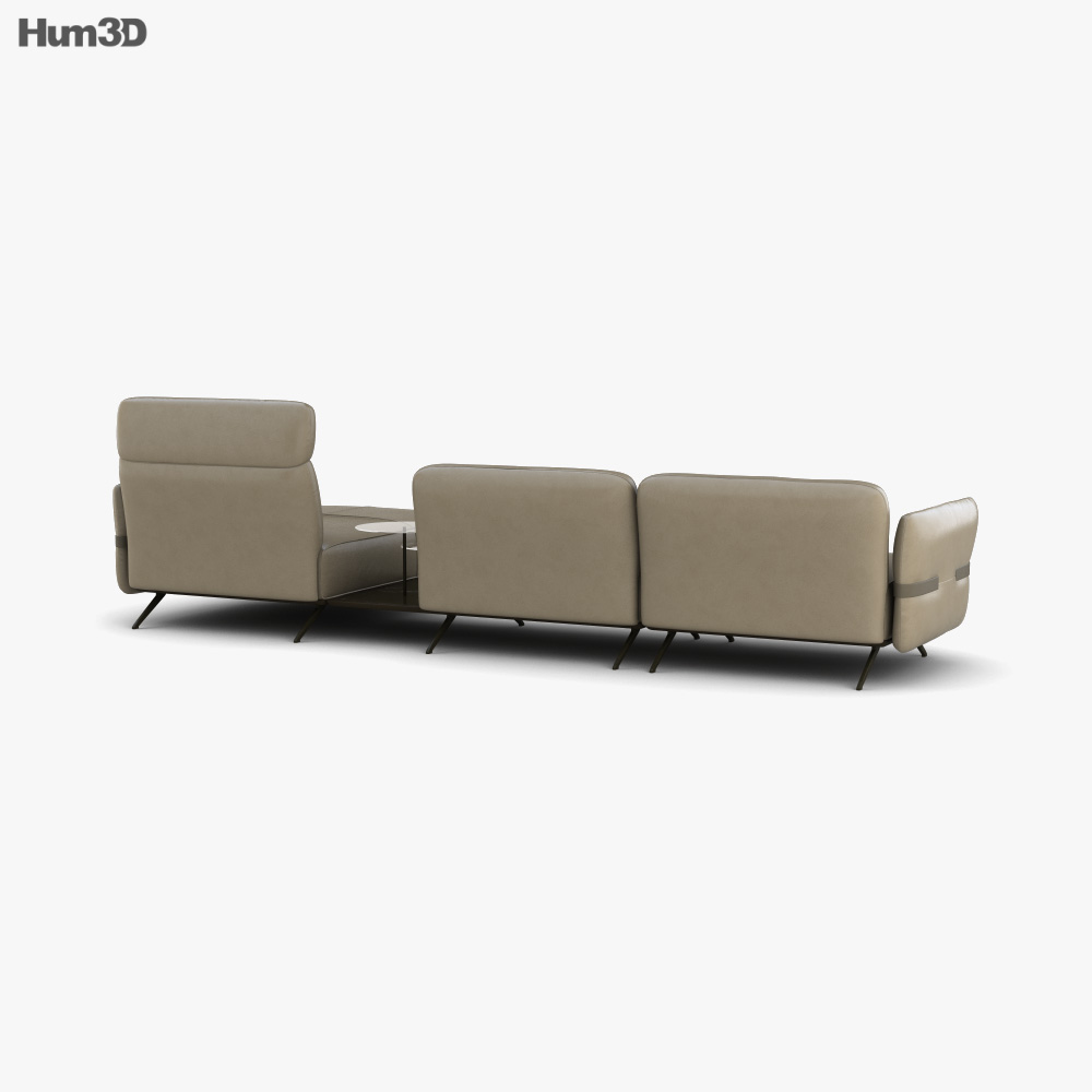 Sofá Seccional Natuzzi Pablo Con Chaise Longue Modelo 3D - Descargar ...