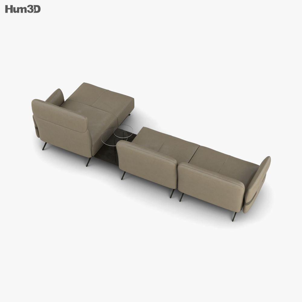 Sofá Seccional Natuzzi Pablo Con Chaise Longue Modelo 3D - Descargar ...