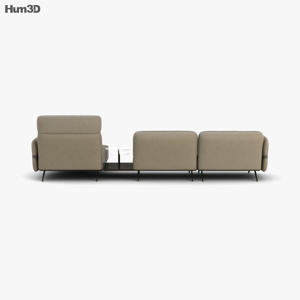 Sofá Seccional Natuzzi Pablo Con Chaise Longue Modelo 3D - Descargar ...