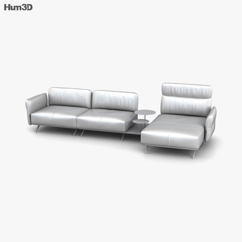 Sofá Seccional Natuzzi Pablo Con Chaise Longue Modelo 3D - Descargar ...