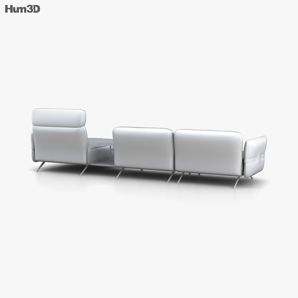 Sofá Seccional Natuzzi Pablo Con Chaise Longue Modelo 3D - Descargar ...
