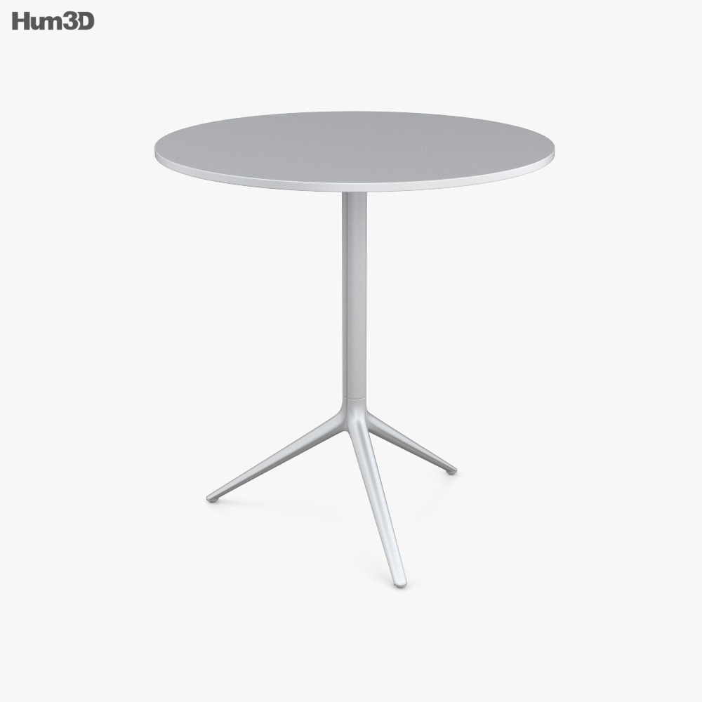 Modern Red Round Cafe Table with Three-Leg Metal Base 3D model ...