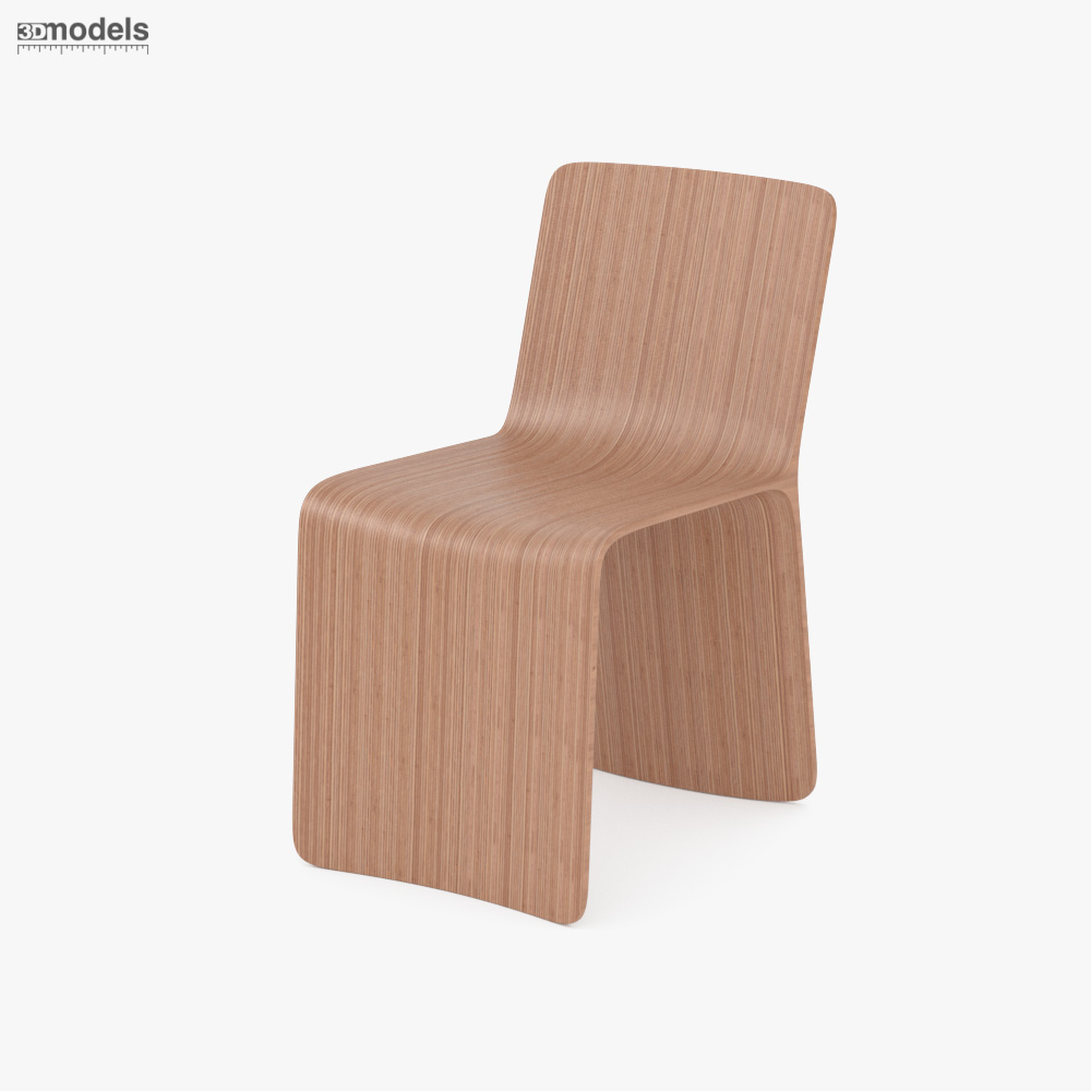 Piegatto Lines Wood Dining Chair 3D model - Download Chair on 3DModels.org