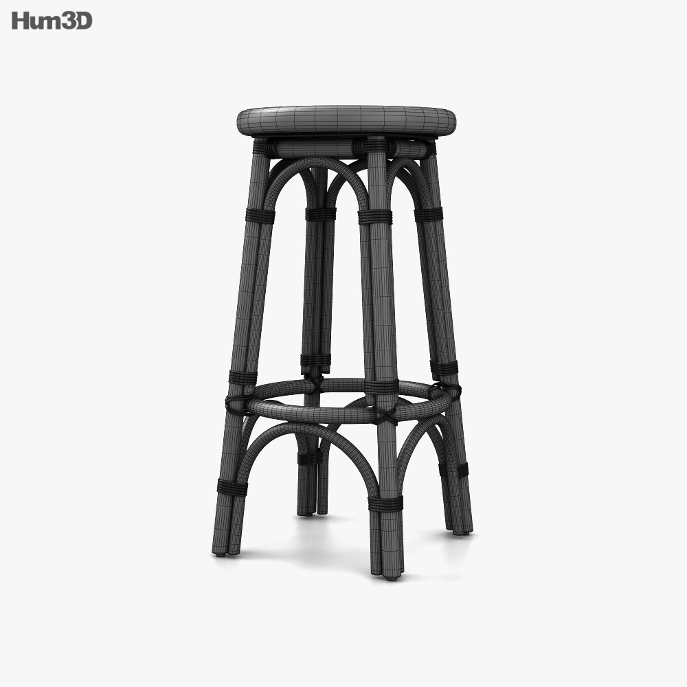 Restoration Hardware St Germain Rattan Backless Bar and Counter Stool ...