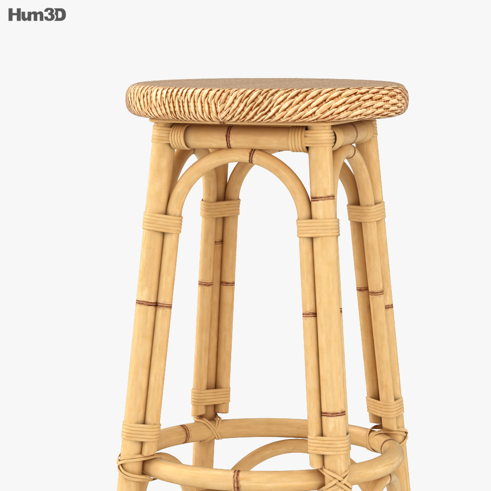 Restoration Hardware St Germain Rattan Backless Bar and Counter Stool ...