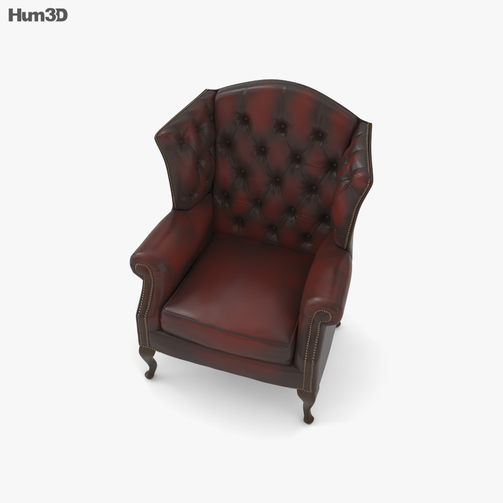 Thomas Lloyd Canterbury Leather Wingback Chair 3D model - Download ...