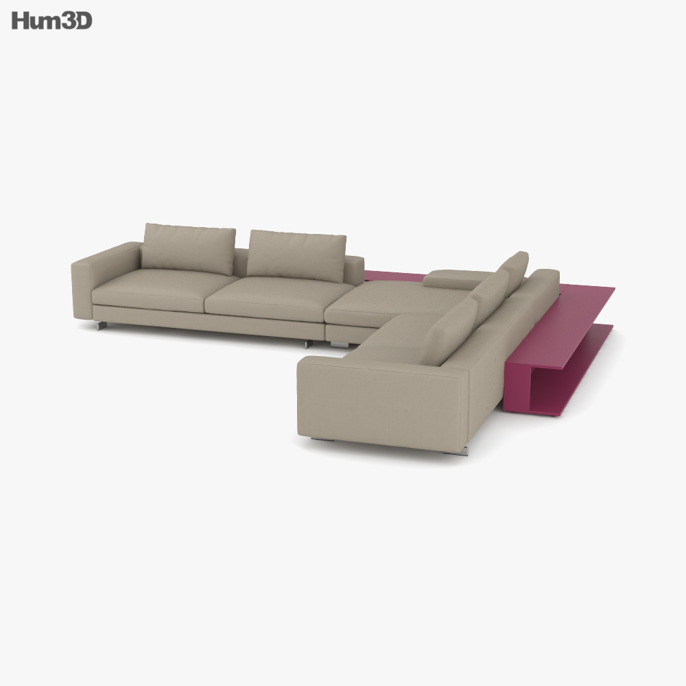 Zanotta Scott Sofa 3D model - Download Sofa on 3DModels.org