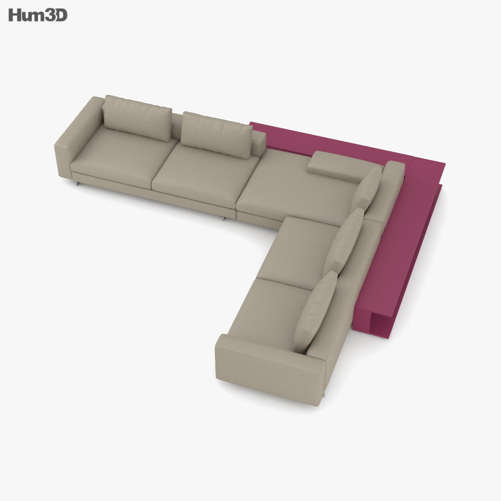 Zanotta Scott Sofa 3D model - Download Sofa on 3DModels.org