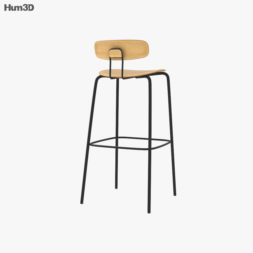 Zeitraum Okito Ply Bar stool 3D model - Download Chair on 3DModels.org