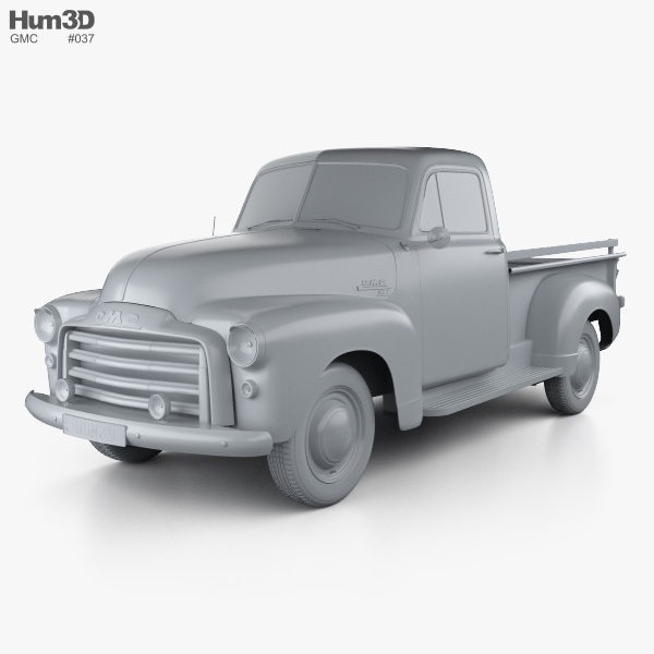 GMC 9300 Pickup Truck 1952 3D model - Download Truck on 3DModels.org
