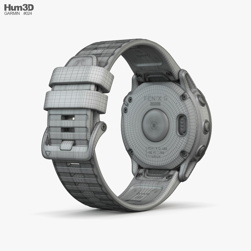 Garmin Fenix 6 Solar Silver 3D model - Download Smart watch on 3DModels.org