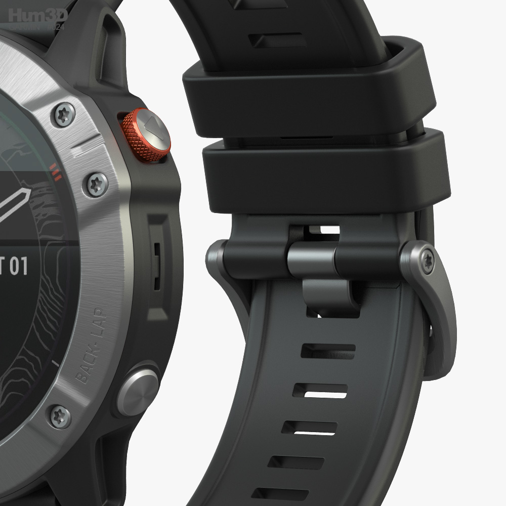 Garmin Fenix 6 Solar Silver 3D model - Download Smart watch on 3DModels.org