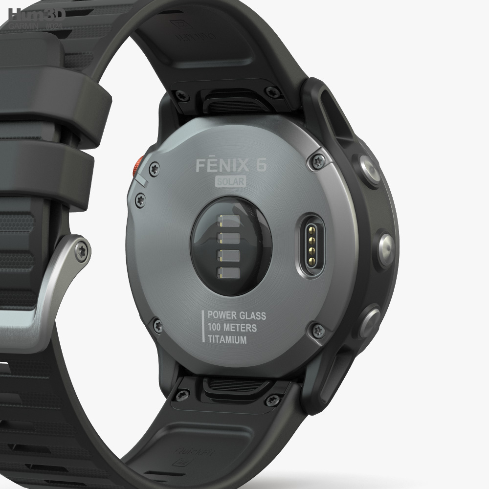 Garmin Fenix 6 Solar Silver 3D model - Download Smart watch on 3DModels.org