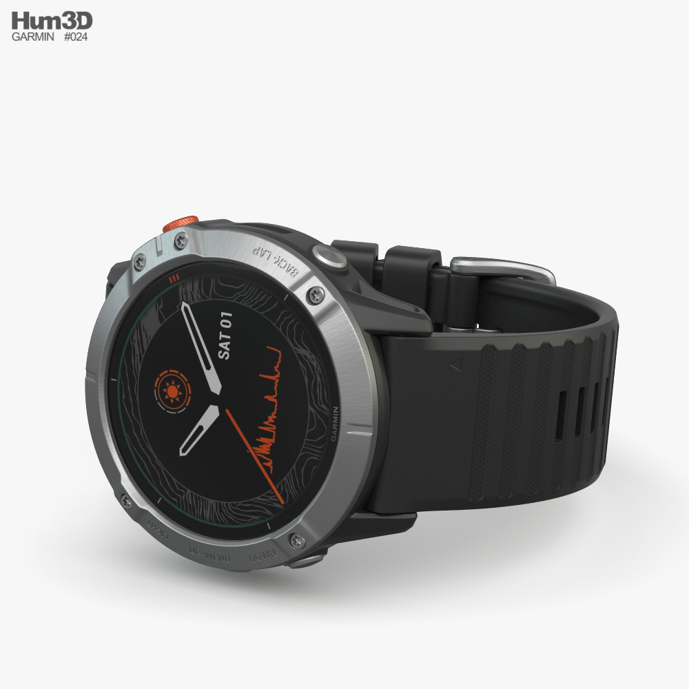 Garmin Fenix 6 Solar Silver 3D model - Download Smart watch on 3DModels.org
