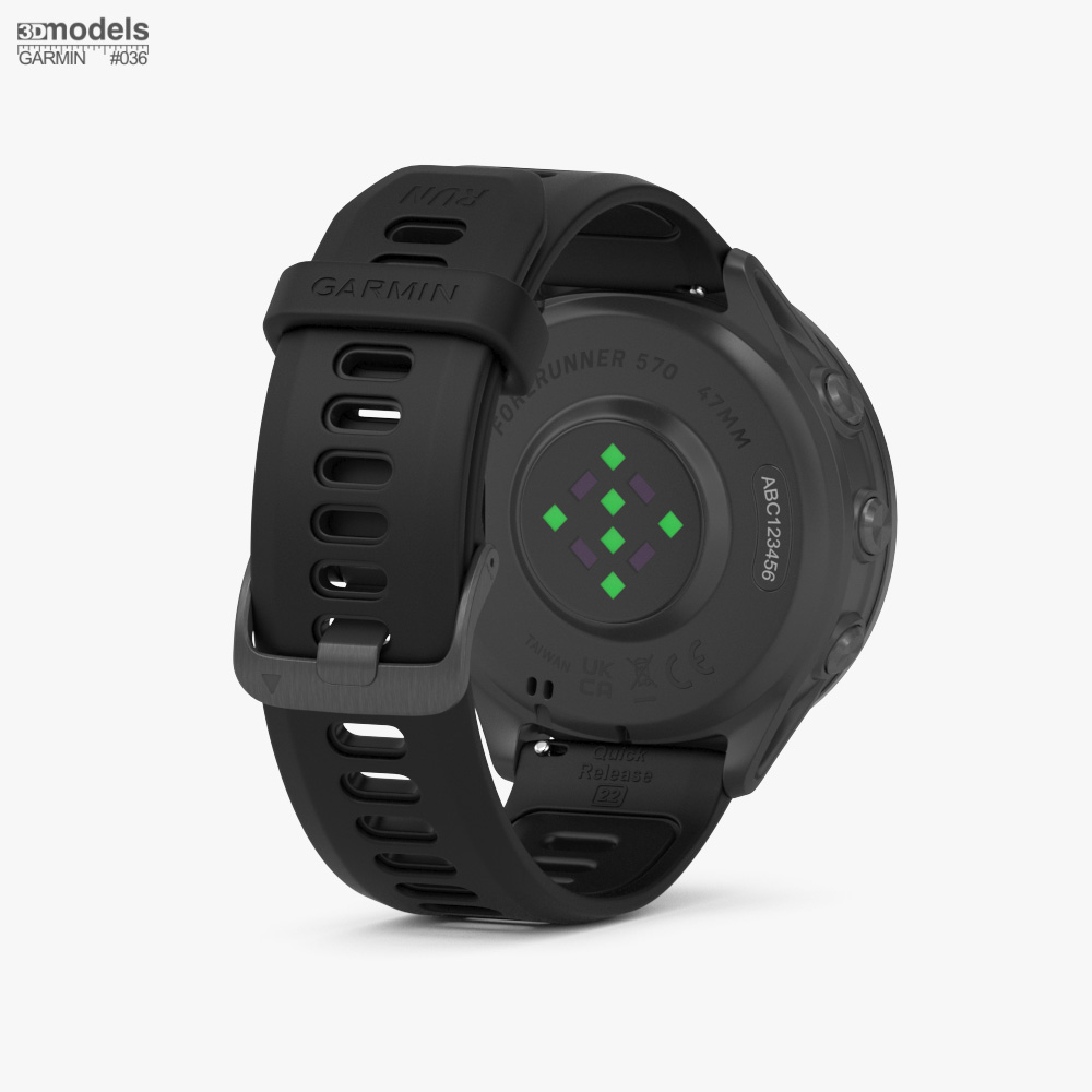 Garmin Forerunner 570 47mm 2025 Black Band 3D model - Download Smart ...